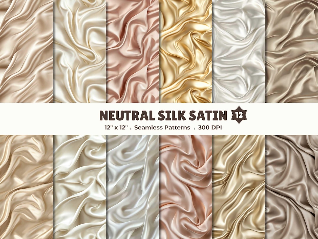 Neutral Silk Satin Seamless Patterns | Luxury Digital Papers for ...