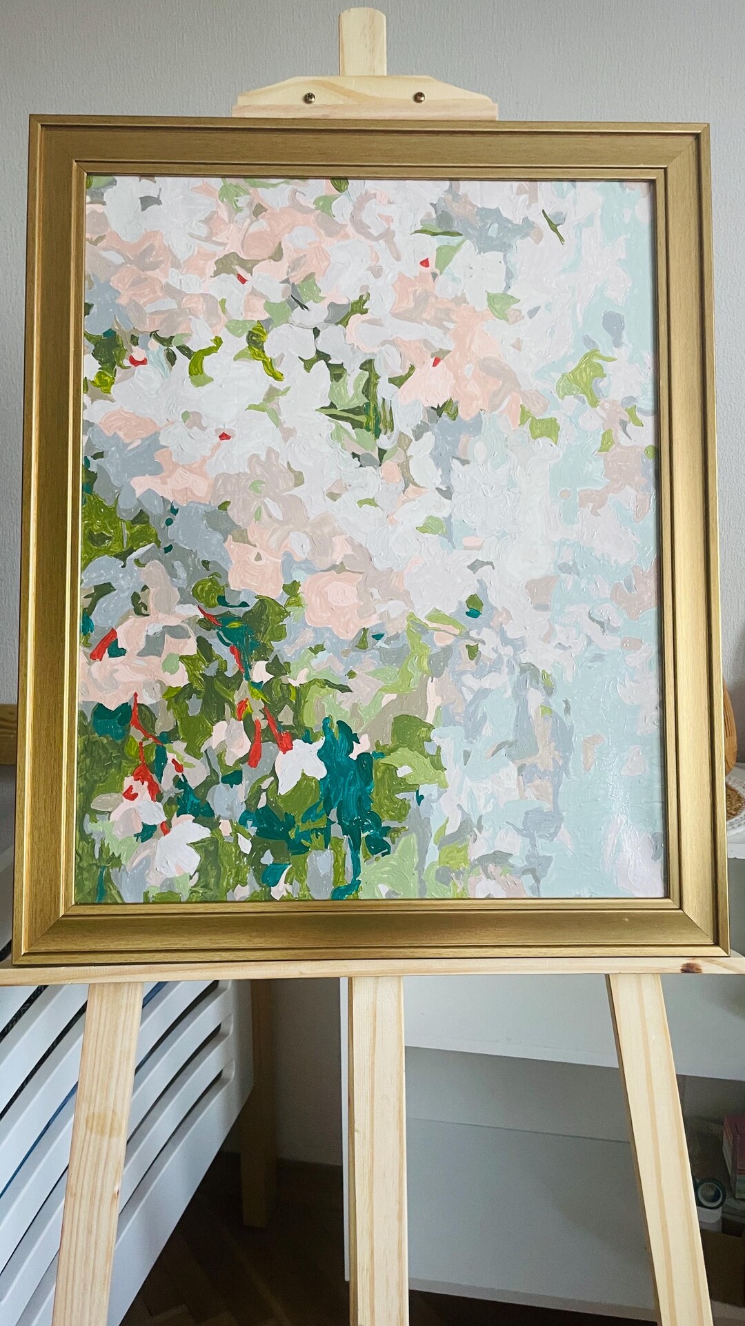 Flowers Pastel Golden Frame 50x40 - Etsy