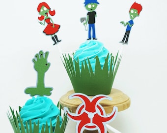 12 Zombie Cupcake Toppers (acrylic) - Etsy