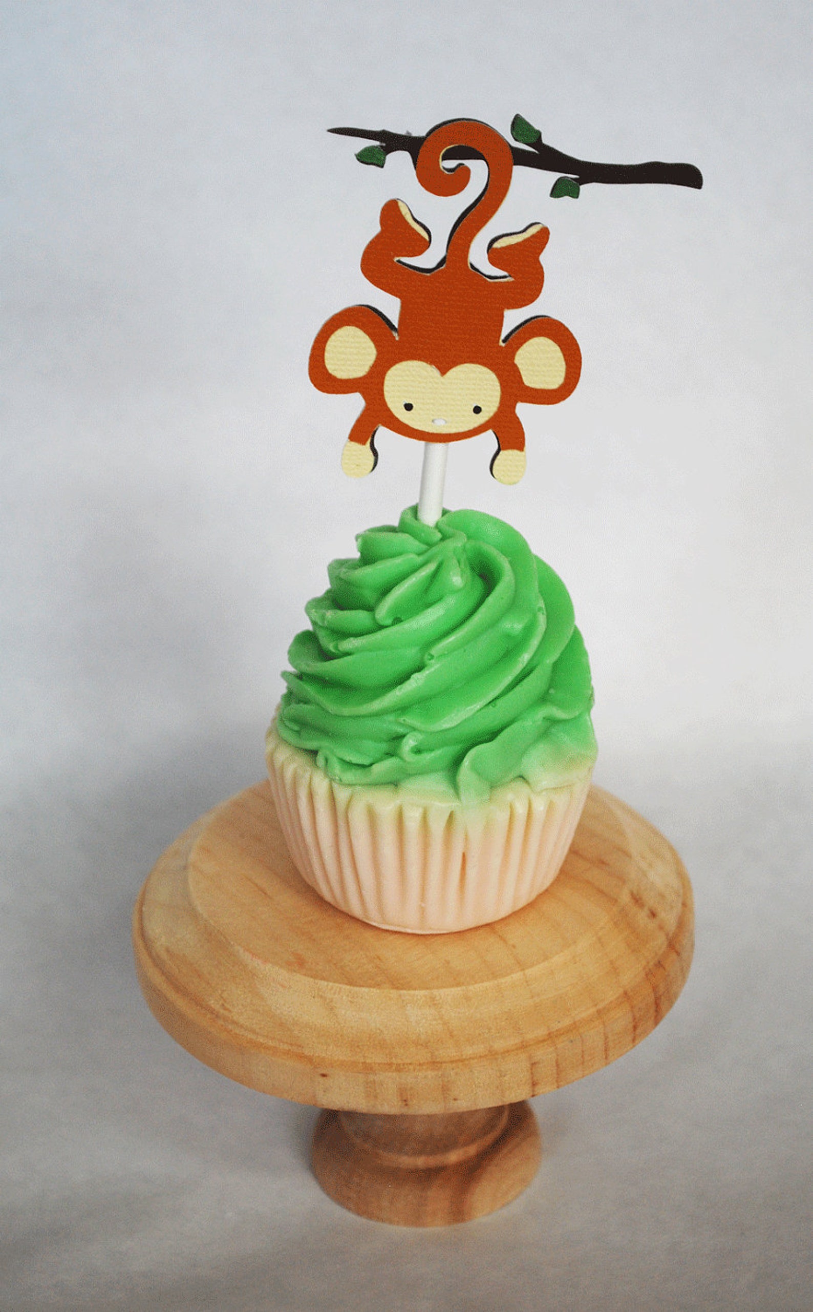 Monkey Cupcake Toppers in Your Choice of Color Qty 12 by Your Little ...