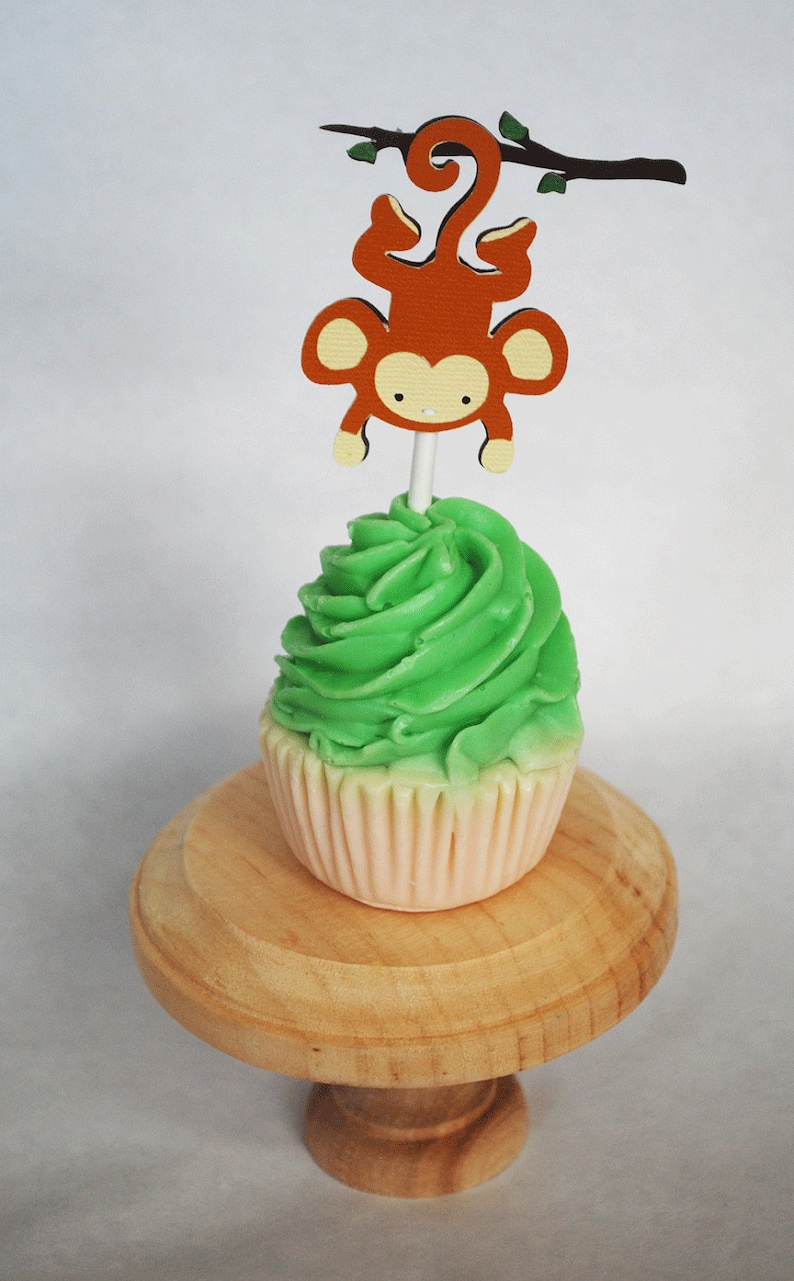 Monkey Cupcake Toppers in Your Choice of Color Qty 12 by Your Little ...