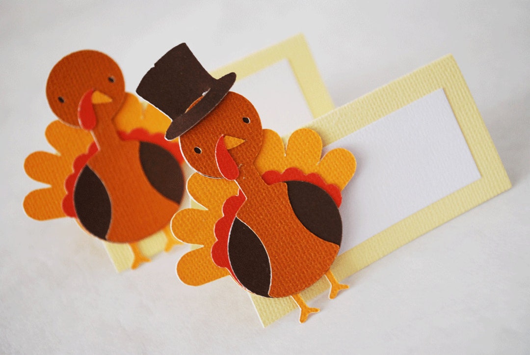 Thanksgiving Turkey Food Tags Place Holder Pre-printed or Blank Set of ...