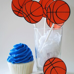 Basketball Cupcake Toppers in Your Choice of Color Qty 12 by Your ...