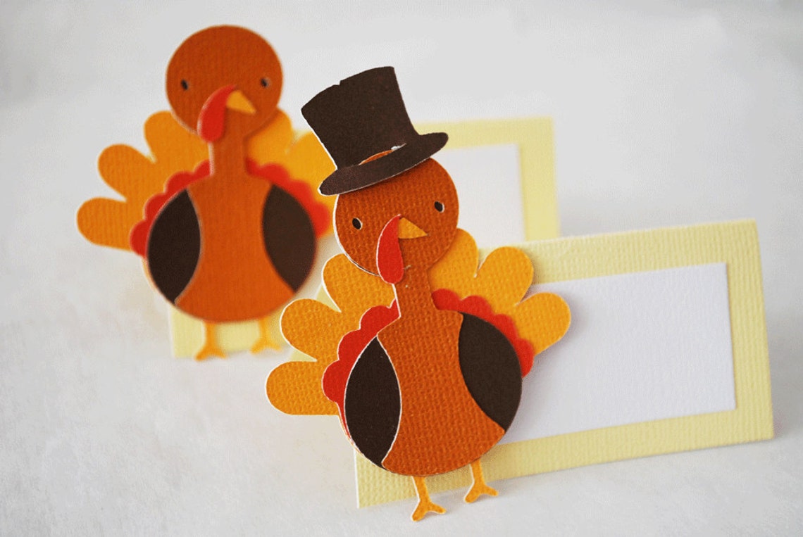 Thanksgiving Turkey Food Tags Place Holder Set of 12 by Your - Etsy