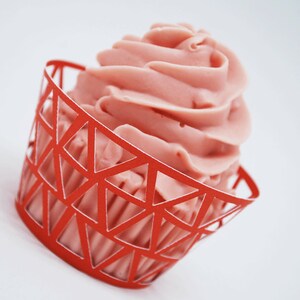 Geometric Triangle Pattern Cupcake Wrappers in Your Choice of Color Qty ...