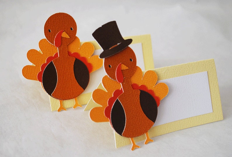 Thanksgiving Turkey Food Tags Place Holder Set of 12 by Your - Etsy