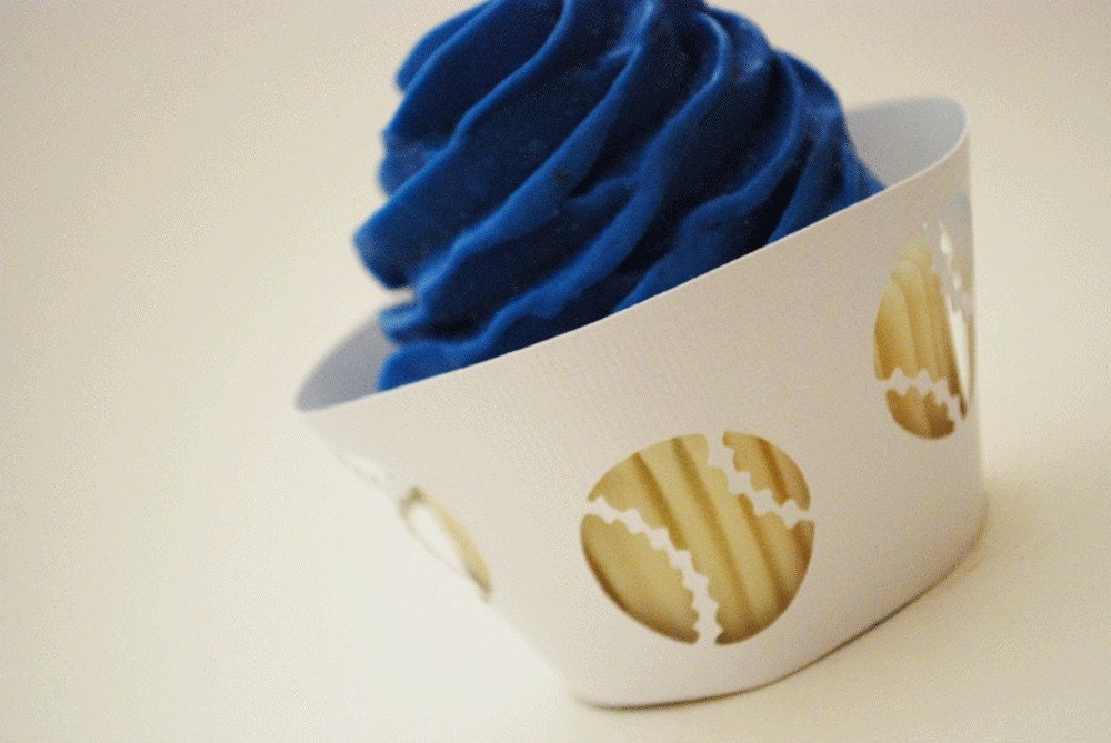 Baseball Cupcake Wrappers in Your Choice of Color Qty 12 by Your Little ...