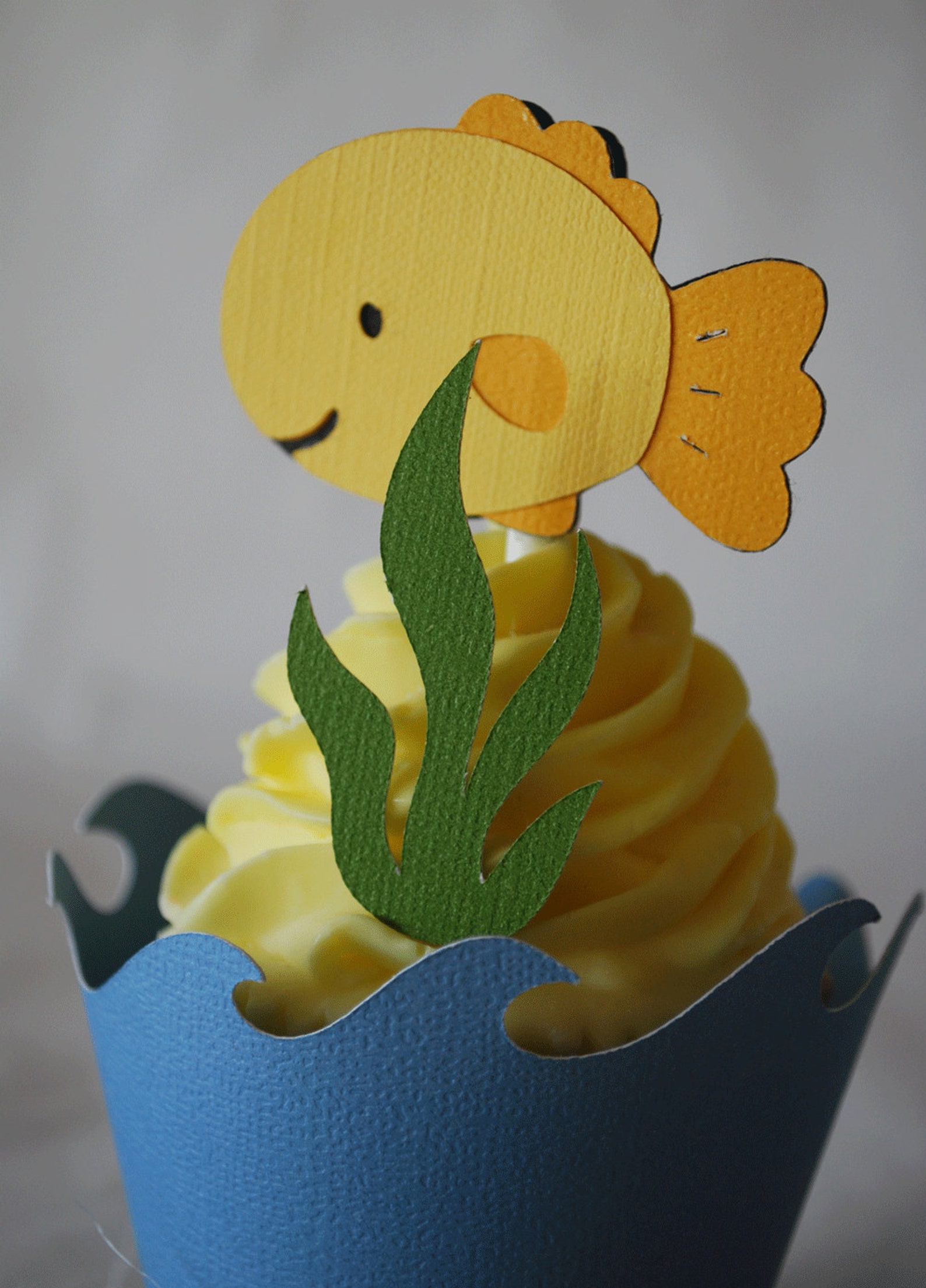 Goldfish Cupcake Toppers in Your Choice of Color Qty 12 by - Etsy