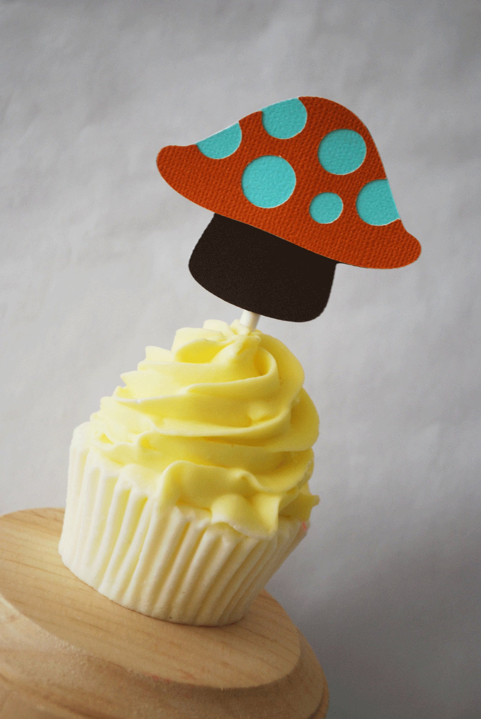 Woodland Mushroom Cupcake Toppers in Your Choice of Color Qty 12 by ...