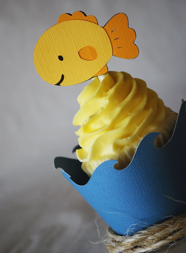 Goldfish Cupcake Toppers in Your Choice of Color Qty 12 by - Etsy