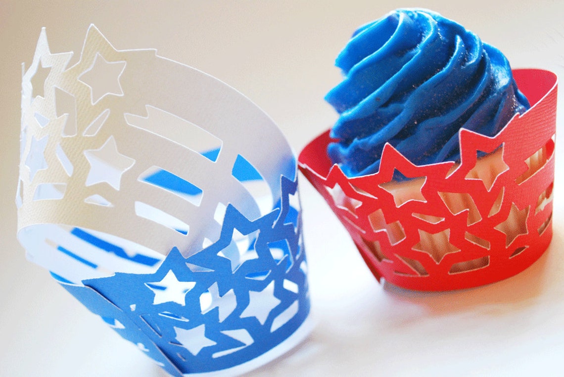 Stars and Stripes Cupcake Wrappers in Your Choice of Color Qty - Etsy