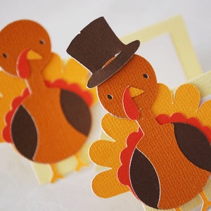 Thanksgiving Turkey Food Tags Place Holder Pre-printed or Blank Set of ...
