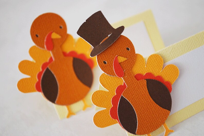Thanksgiving Turkey Food Tags Place Holder Set of 12 by Your - Etsy