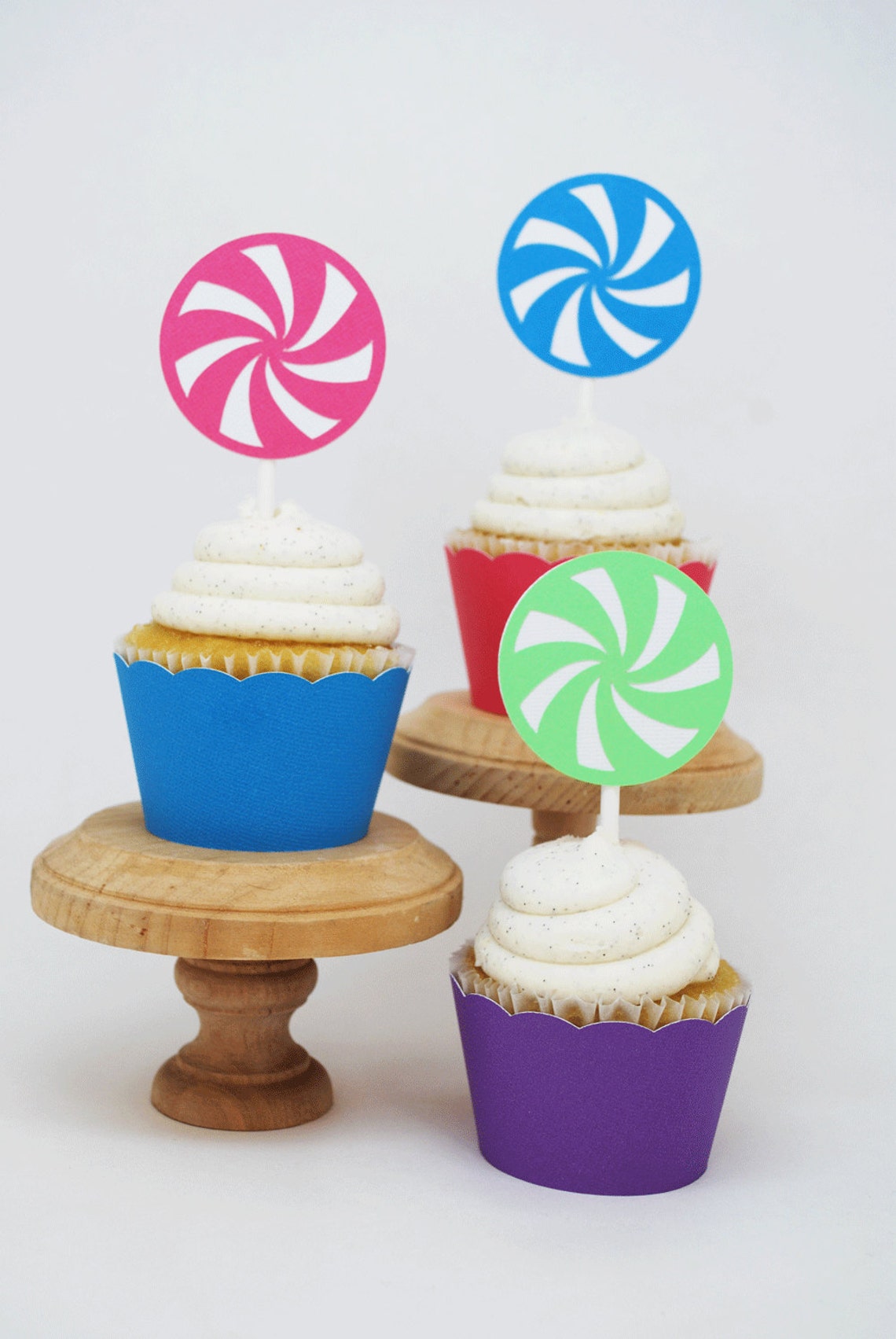 Lollipop Candy Cupcake Toppers in Your Choice of Color Qty 12 - Etsy