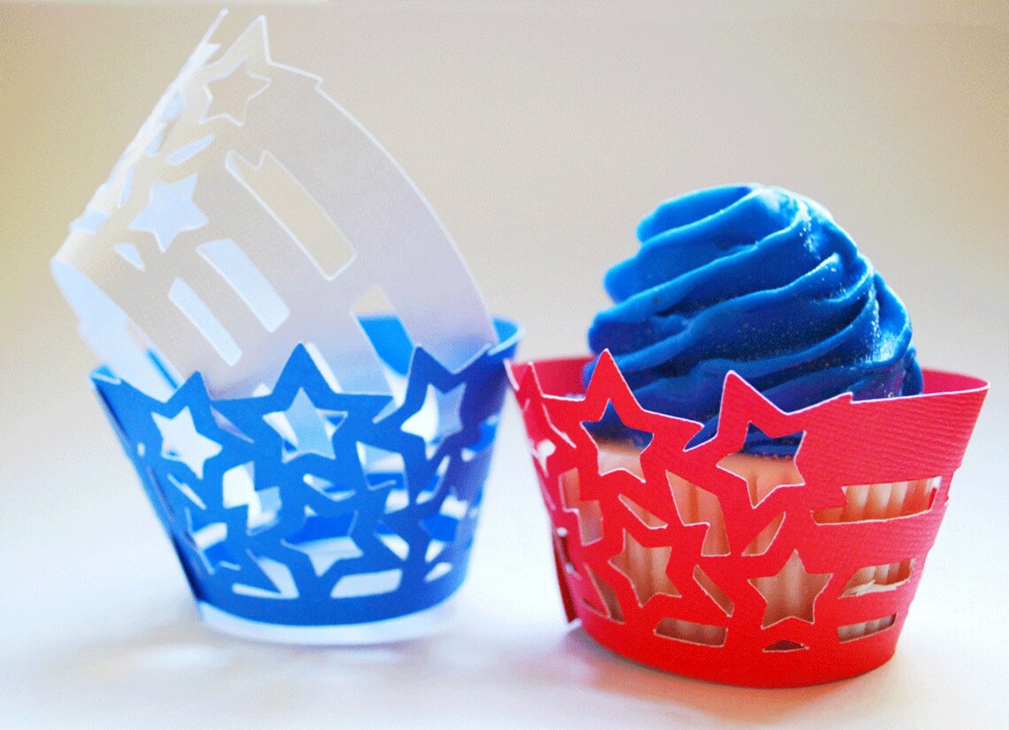 Stars and Stripes Cupcake Wrappers in Your Choice of Color Qty - Etsy