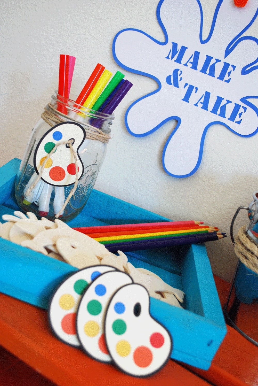 Art Paint Palette Party Hang Tags In Your Choice of Color Qty | Etsy