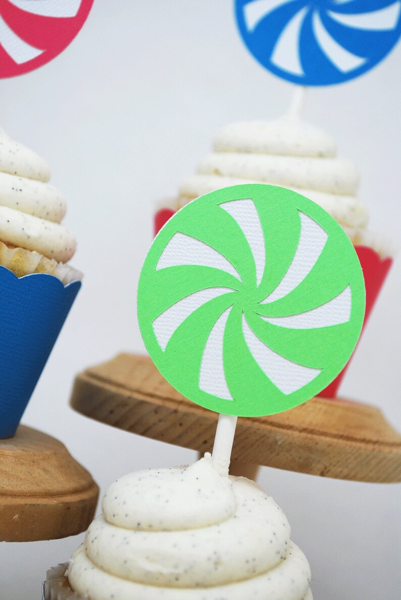 Lollipop Candy Cupcake Toppers in Your Choice of Color Qty 12 - Etsy