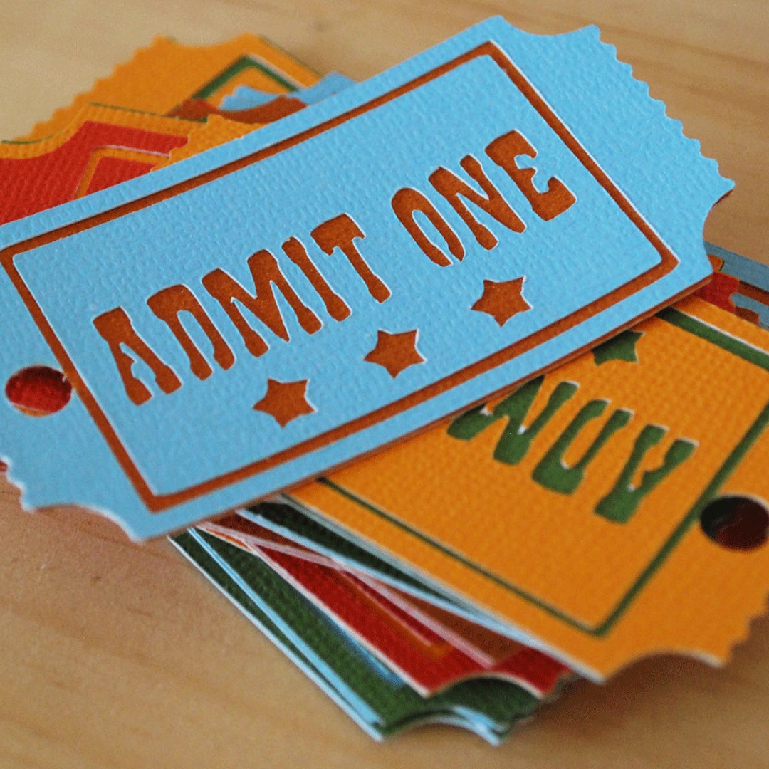 Circus Admit One Hang Tags in Your Choice of Color Qty 6 by Your Little ...