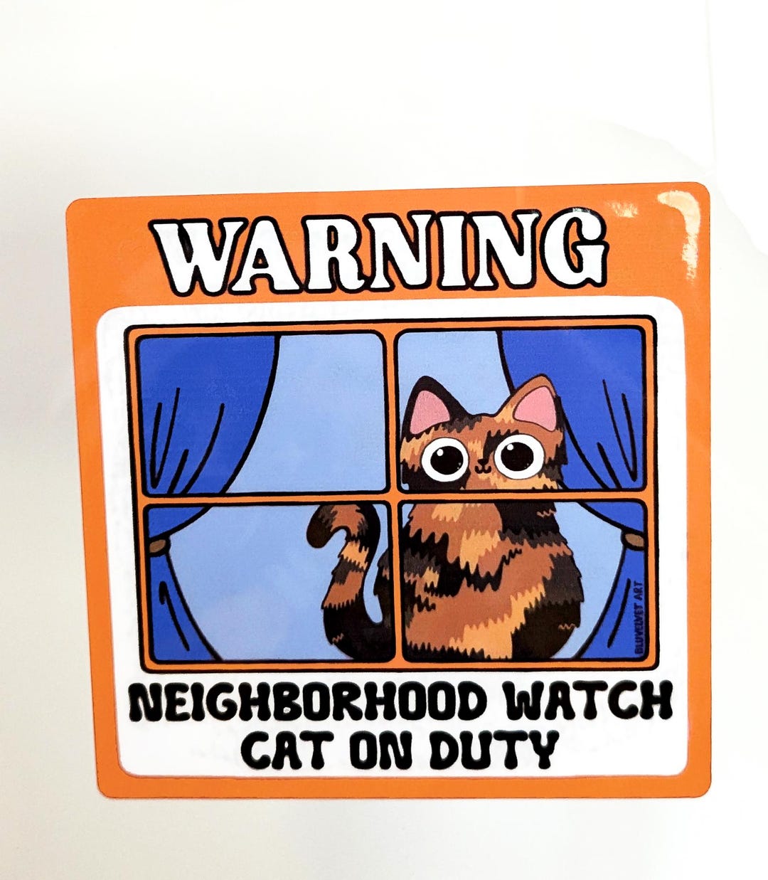 Neighborhood Watch Cat TORTIE Tortoiseshell Cat Window Cling Window ...