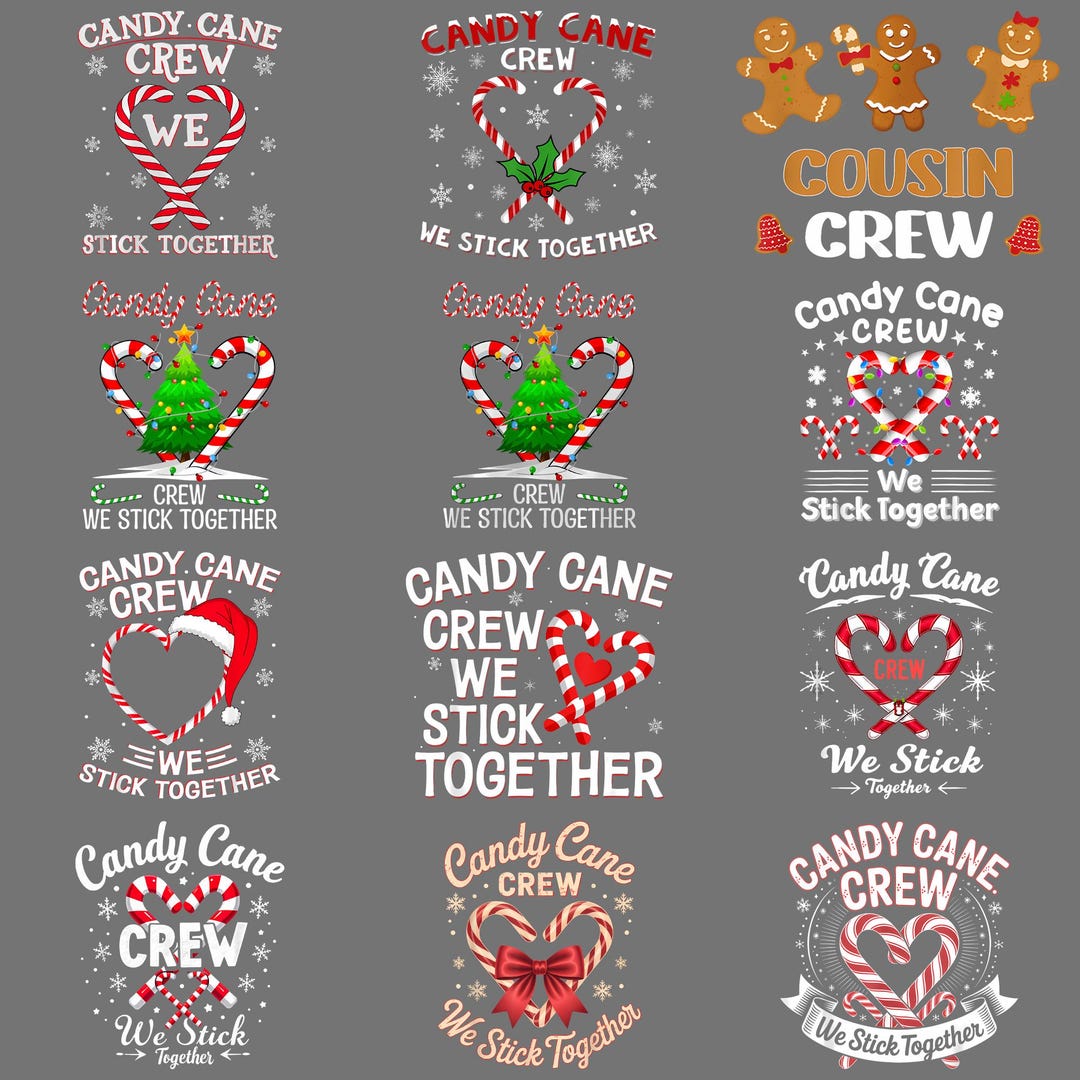 Candy Cane Crew Christmas PNG – Funny Couples Holiday Humor Clipart ...