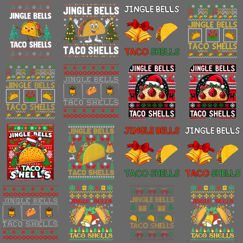 Jingle Bells Taco Shells Christmas PNG – Funny Mexican Food Holiday ...