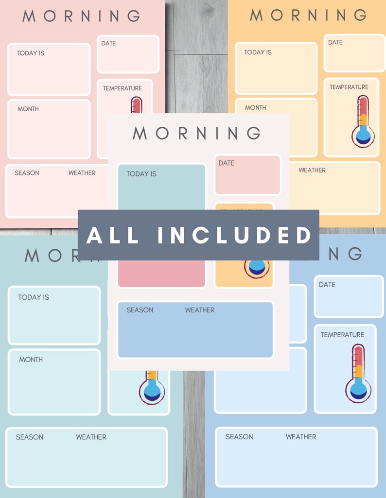 Printable Daily Morning Board, Weather Chart, Education, Montessori ...