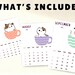 Printable 2026 Calendar for Kids and Cat Lovers- Cute Cats in a Cup ...