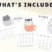 Printable 2026 Calendar for Kids and Cat Lovers- Cute Cats in a Cup ...