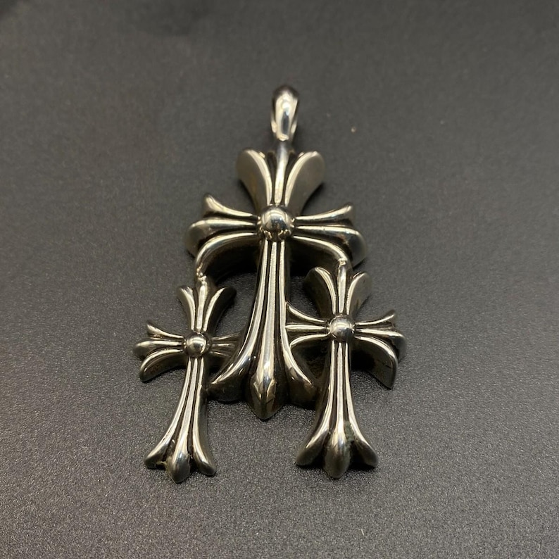 Chrome Hearts Triple Fat Cross Pendant 925 Silver 2020 - Etsy