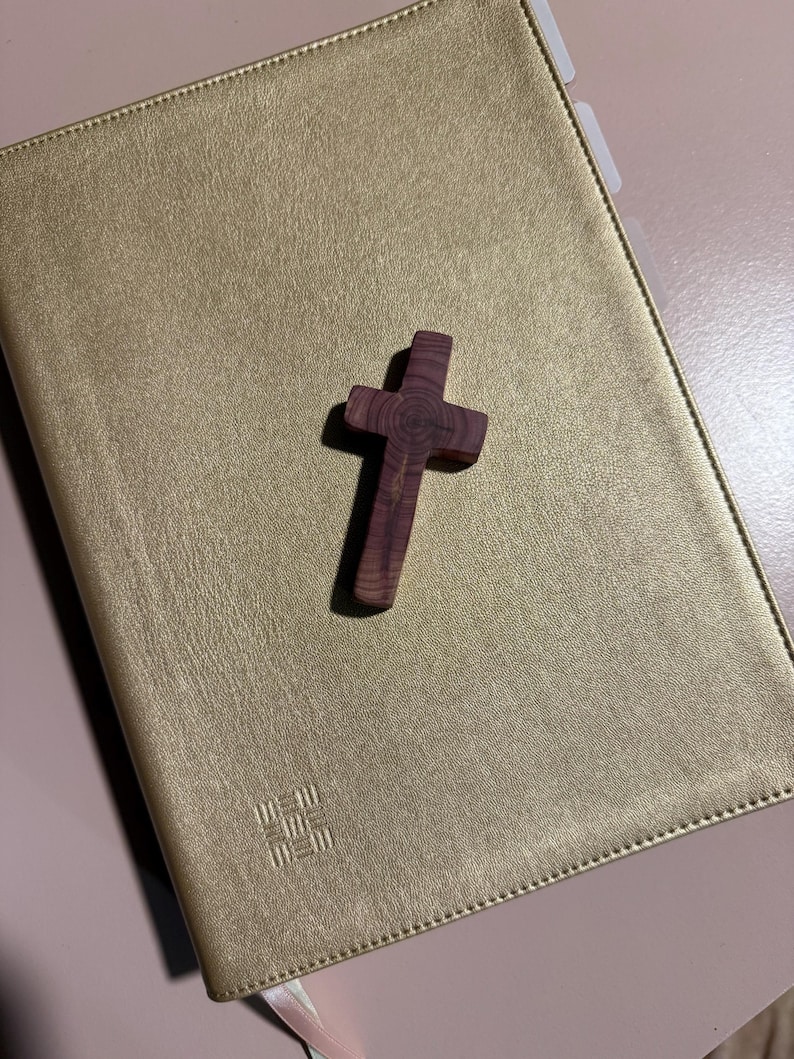 Hand Carved Cedar Wood Pocket Cross - Etsy