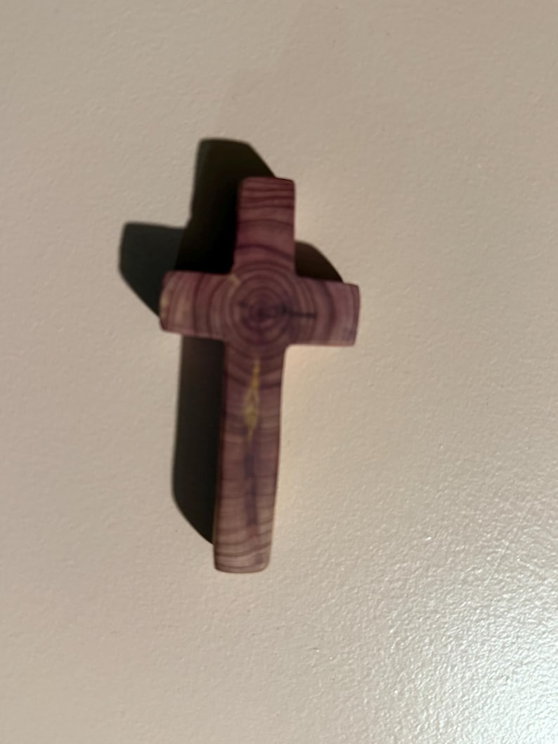 Hand Carved Cedar Wood Pocket Cross - Etsy
