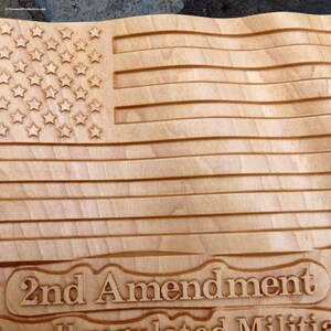 Second Amendment Engraved Wood Art - Hard Maple Wood 3 Dimension Wall ...