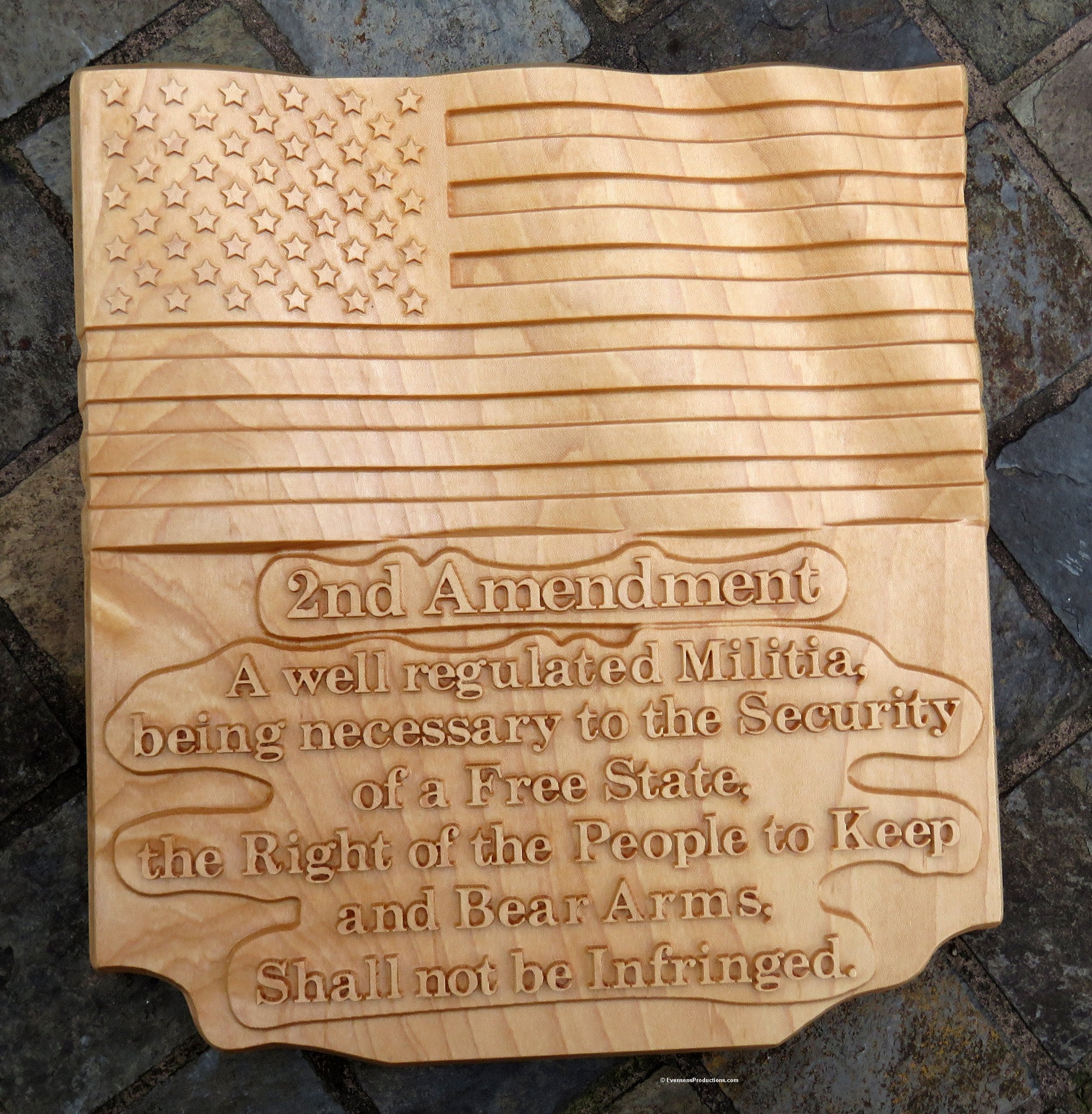 Second Amendment Engraved Wood Art Hard Maple Wood 3 Dimension Wall ...