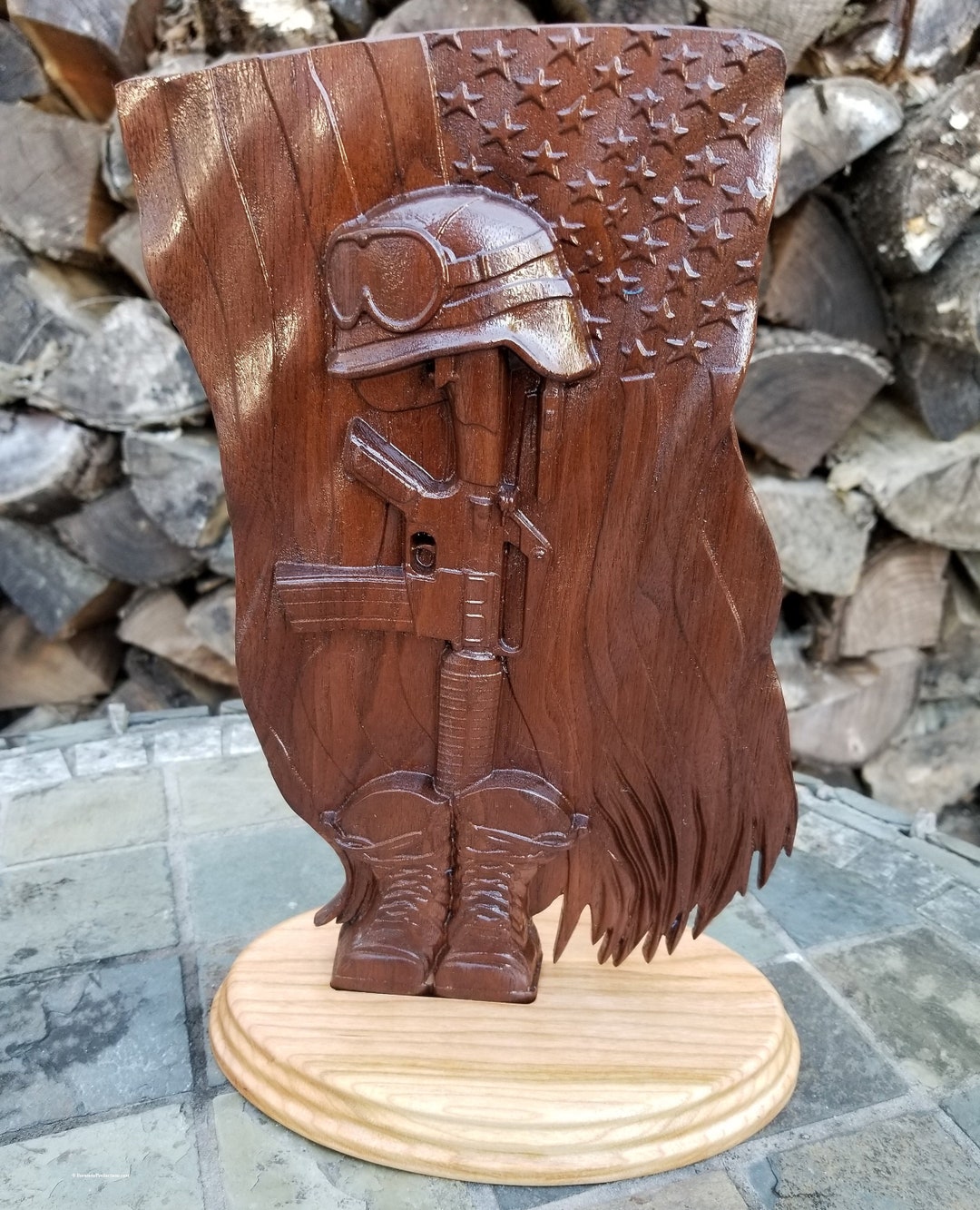 Tribute to the Fallen - 3 Dimensional Engraved Walnut Wood Wall or ...