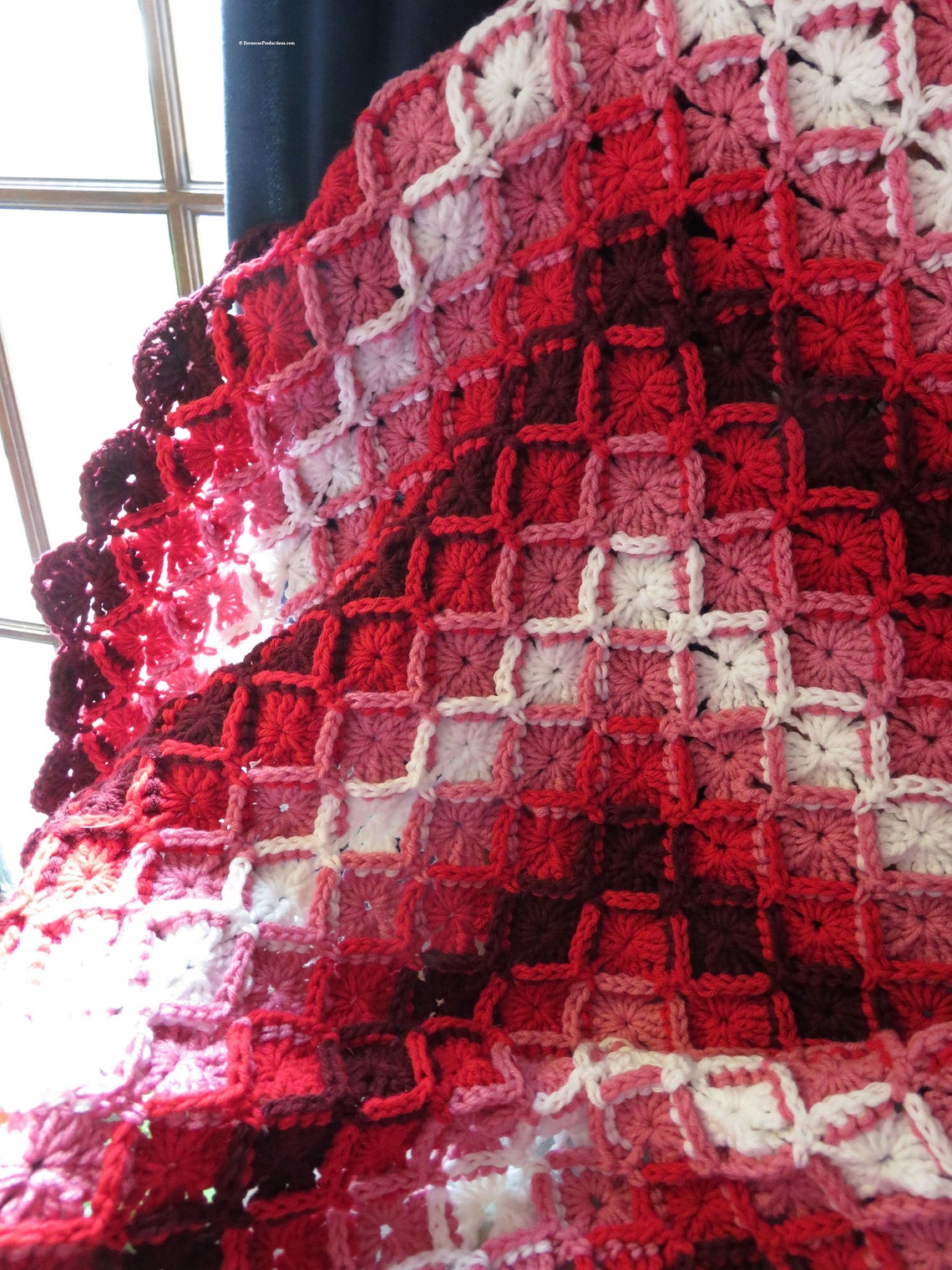 New Highly Textured Blanket Red Pink White Elegant Comfort - Etsy