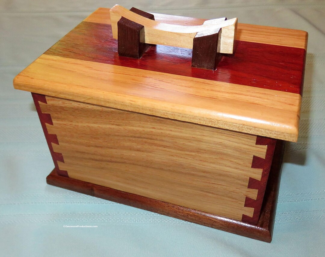 Hand Crafted Hardwood Box - Elegant Three Piece Unisex Jewelry Box ...