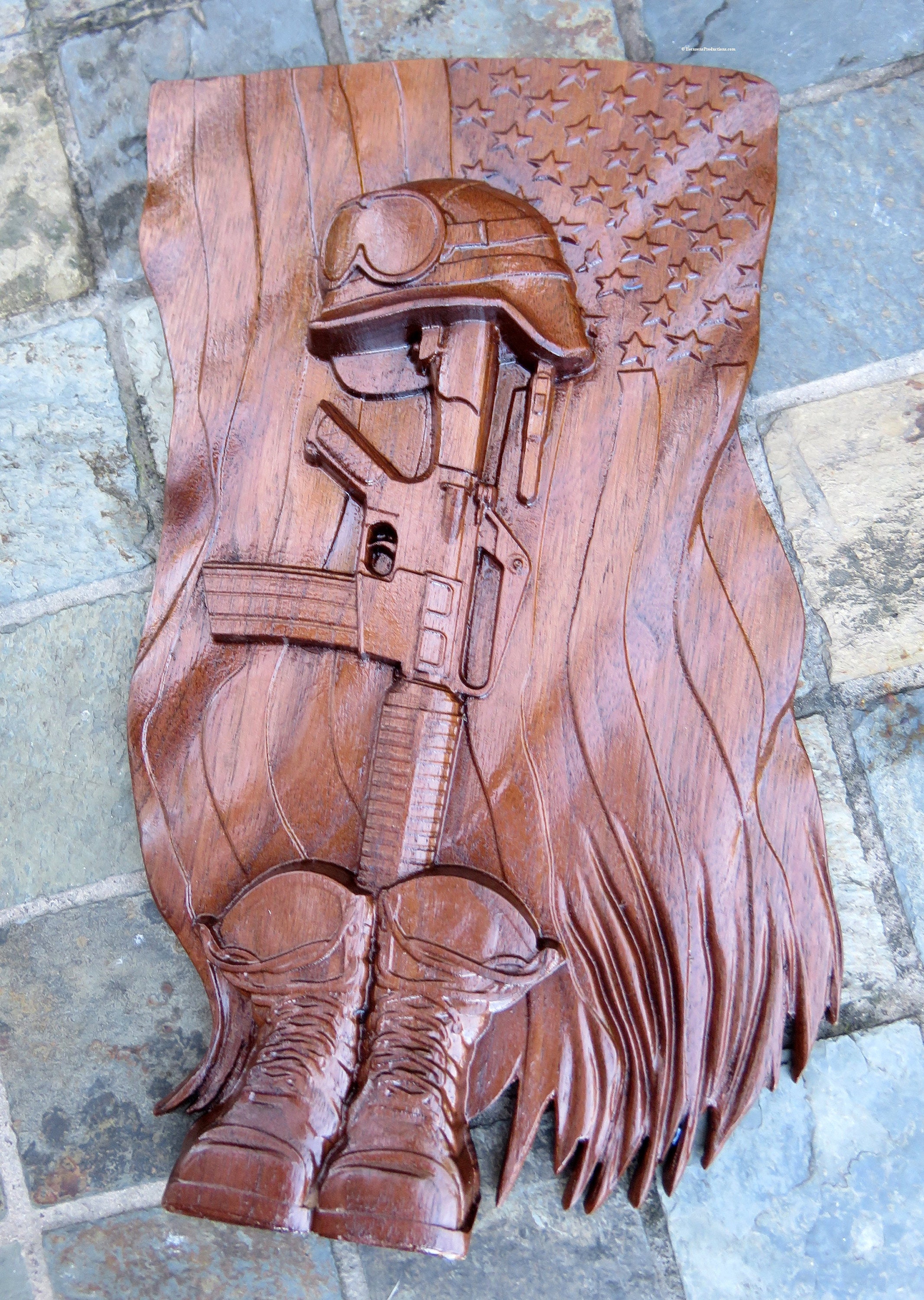 Tribute to the Fallen - 3 Dimensional Engraved Walnut Wood Wall or ...