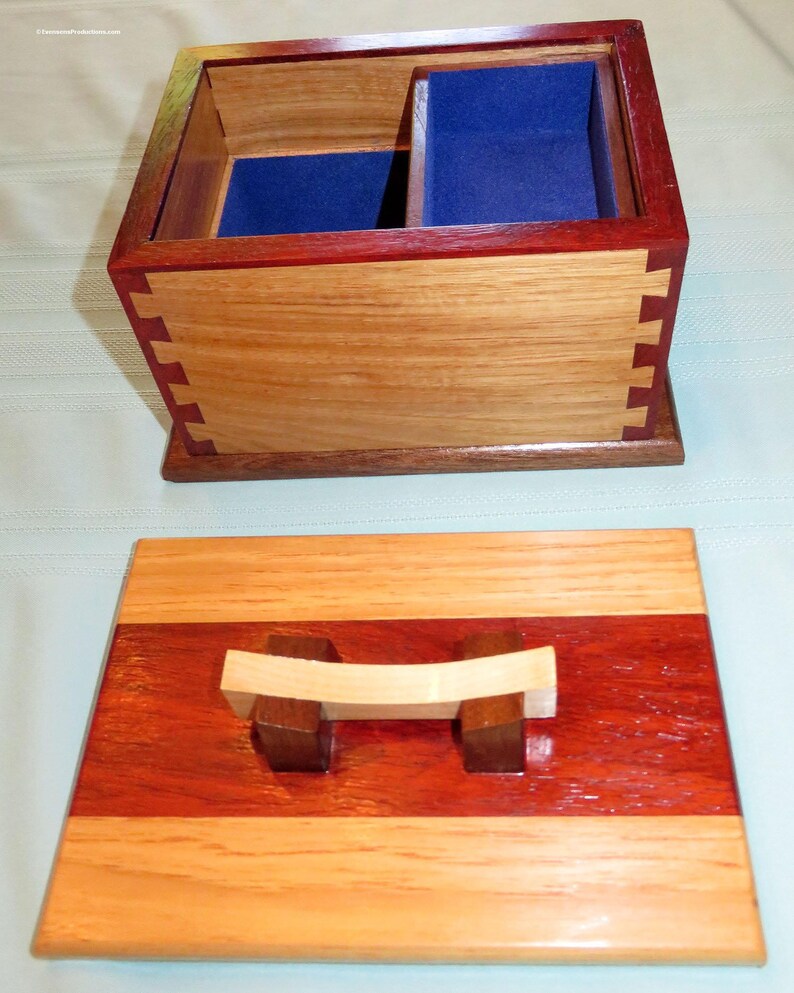 Hand Crafted Hardwood Box Elegant Three Piece Unisex Jewelry | Etsy