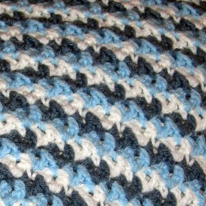 Crochet Pattern Tri Color Blanket DIY Easy Crochet Use - Etsy