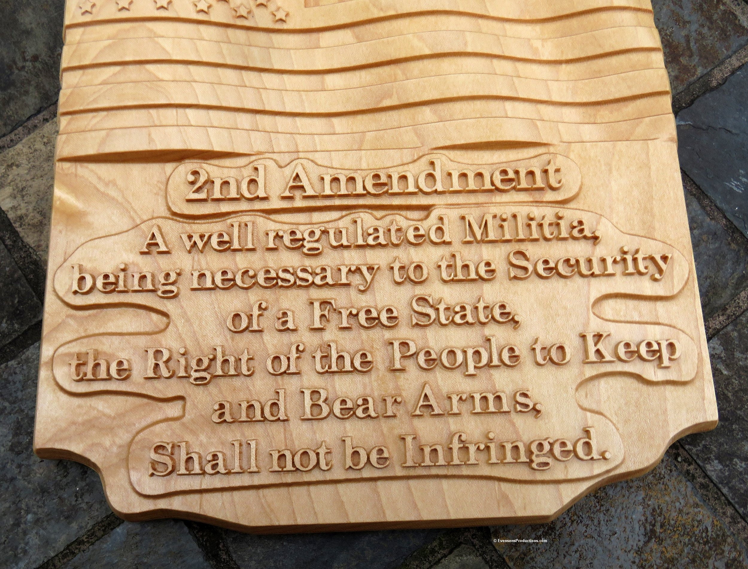 Second Amendment Engraved Wood Art - Hard Maple Wood 3 Dimension Wall ...