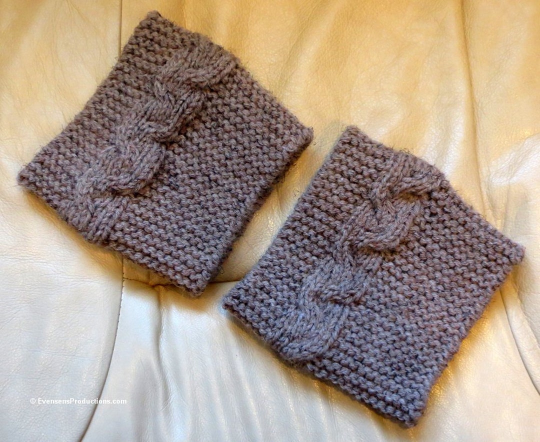 Boot Cuffs Liners Toppers Cable Braid Double Thickness Wool Blend ...