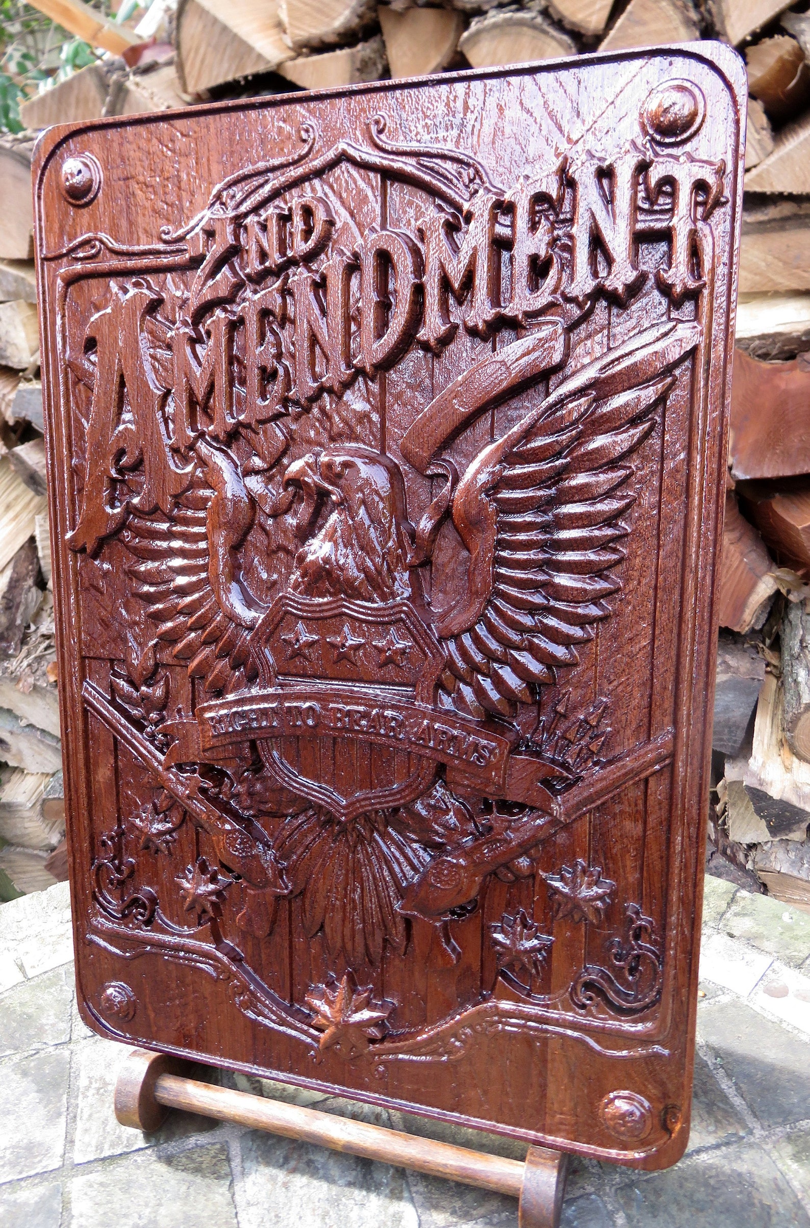 Second Amendment Engraved Wood Art Walnut Wood 3 Dimension - Etsy