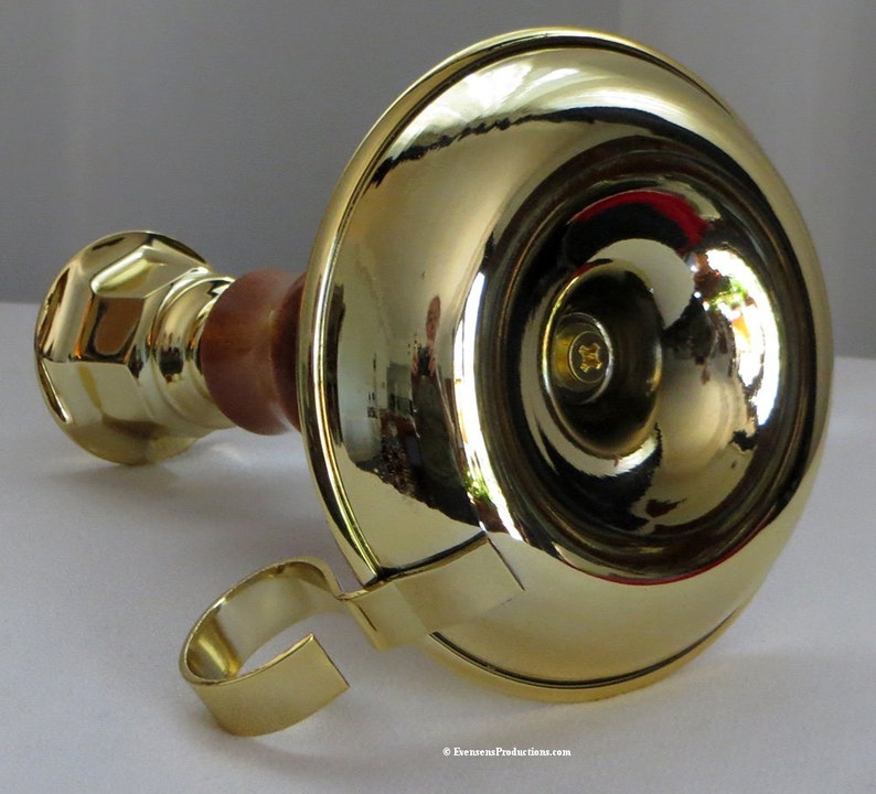Polished Brass Hand Turned Quina Wood Pair Candlestick Holders - Hand ...