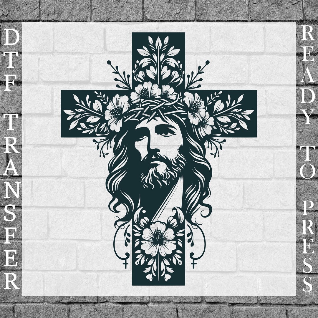 Christian Cross John Dtf Transfer, Religious Design, Jesus Dtf - Etsy