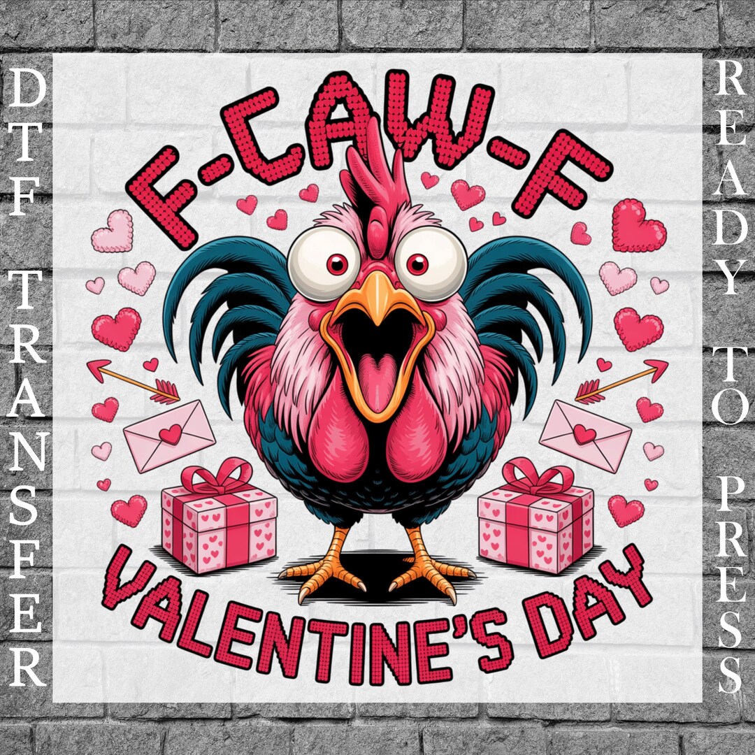 Funny F-caw-f Chicken Dtf Transfer, Chicken - Screaming Rooster Meme ...