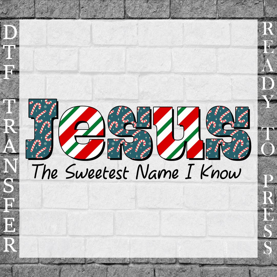 Christmas Jesus Name DTF Transfer, Christian Faith Print - Etsy