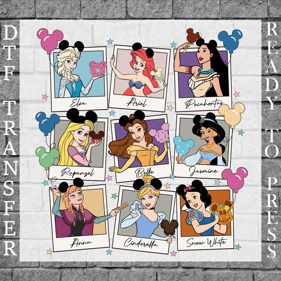 Disney Princess Dtf Transfers, Princess Prints and Design, Clipart ...