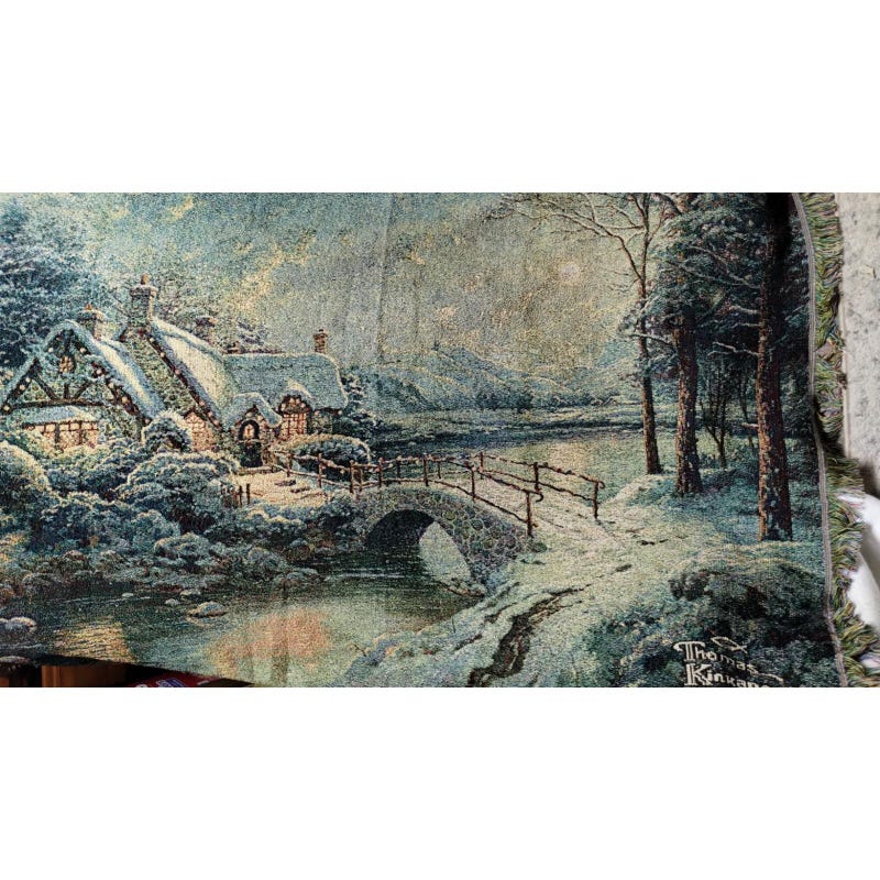 Snowy Village Tapestry - Etsy