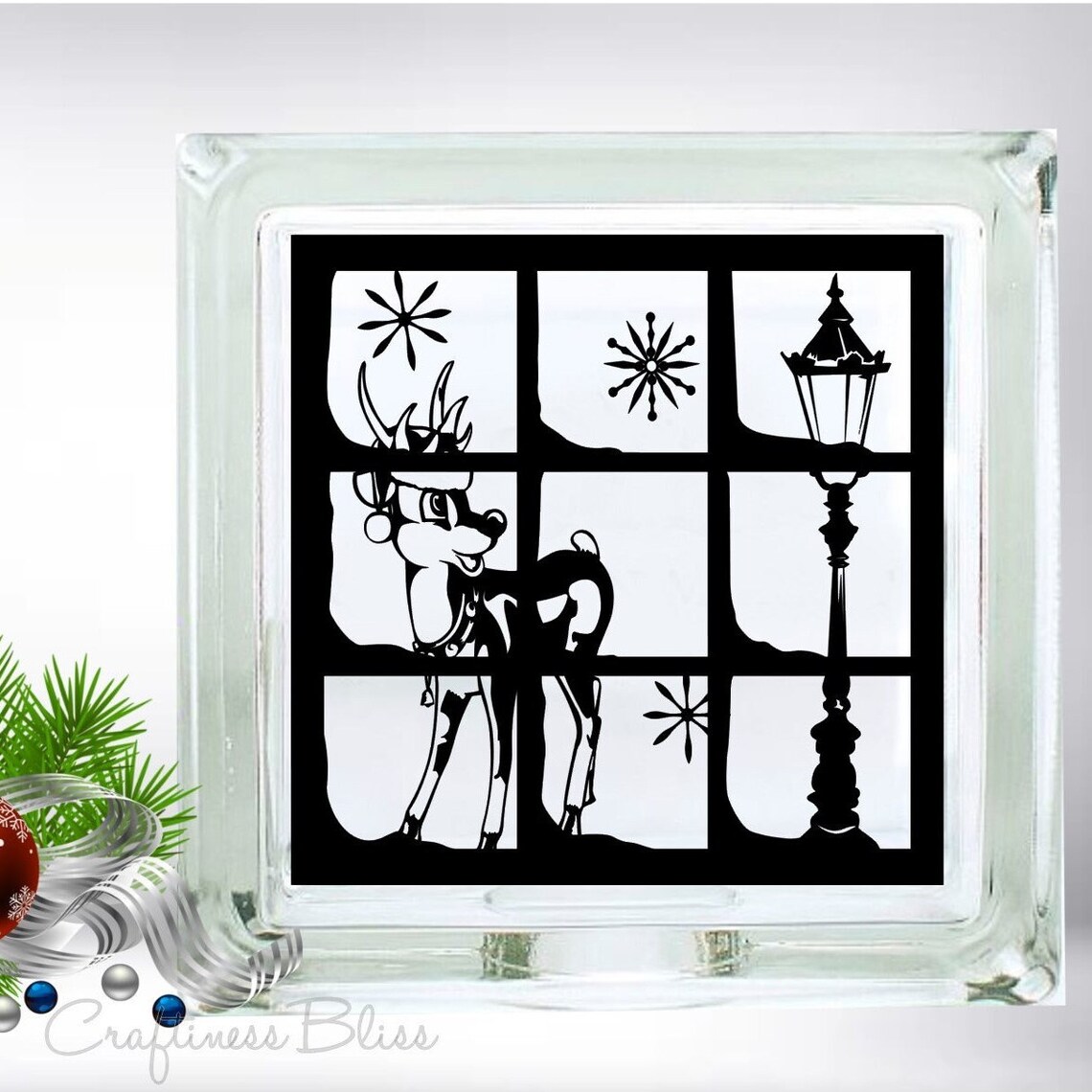 DIY Christmas Rudolph Reindeer Window Pane Decor Custom Vinyl - Etsy