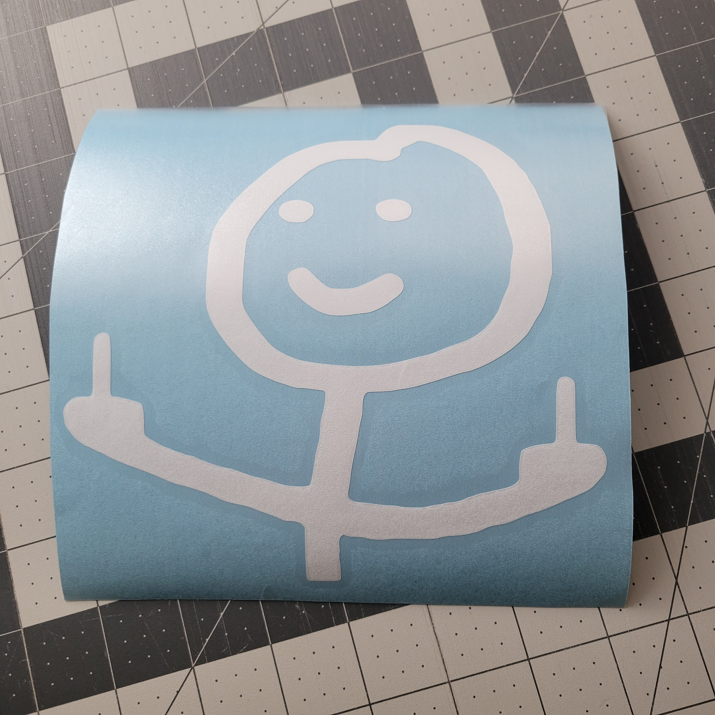 Stick Figure With Middle Finger 6.5" X 6" Vinyl Decal Car Window Decal ...
